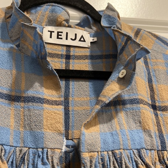 Teija | Dresses | Teija Blue Plaid Wool Dress | Poshmark